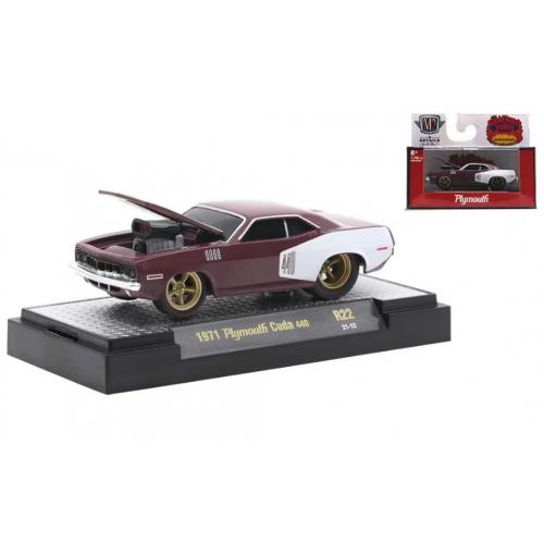 M2 Machines 1/64 1971 Plymouth Cuda 440 - DiecastModels